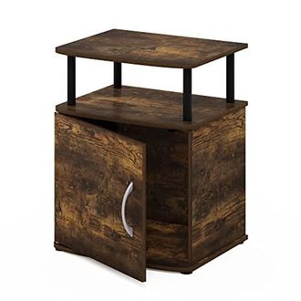 Furinno Jaya Table dappoint Design Utilitaire, Engineered Wood, Pin Ambré/Noir, Paquet de 1