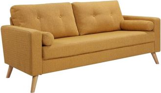 Vente-Unique Vente-unique - Canapé 3 places en tissu effet lainage à bouclettes tatum - Jaune