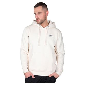 Alpha Industries Alpha Industries Herren Sudadera Con Capucha Basic Small Logo para Hombre Hooded Sweatshirt, Jet Stream White