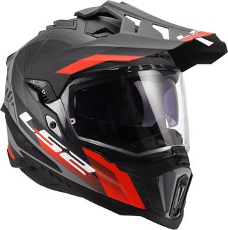 LS2 Helmets MX701 Explorer Adventure Helm Hexa matt schwarz rot grau