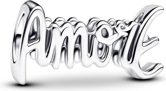 Pandora Moments Amore Schrift Charm aus Sterling Silber, Kompatibel Moments, 794434C00