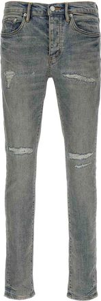 Purple Straight Leg Jeans - Blau