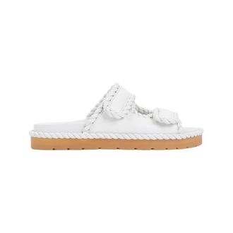 Bottega Veneta Femme, Chaussures, Blanc, Taille: 37 EU Sandales Blanches Plates Mule