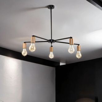 Licht-Erlebnisse Licht-erlebnisse - Industrie Deckenleuchte Wohnzimmer 5xE27 &Oslash;70cm sticks