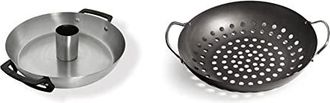 Enders SWITCH GRID Geflügelbräter, aus Edelstahl + Gusseisen-Griffe & GEMÜSEPFANNE Grill-Zubehör 8790, BBQ Gourmet, für Gemüse, Salat, Fisch, Pfanne, beschic
