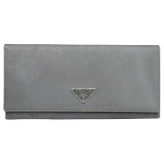 Prada Pre-owned Vintage Leder-Geldb&ouml;rse - - Pre-owned - Damen - Grau - ONE SIZE