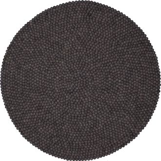 myfelt Filzkugelteppich Hugo - Ø 50 cm, ideal für Schlaf-, Wohn-, Kinderzimmer, Flur & Bad, anthrazit