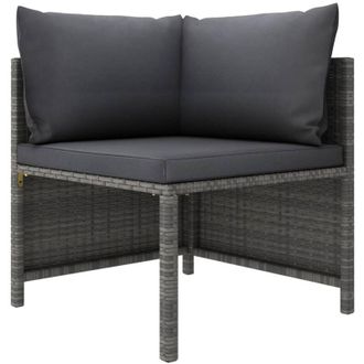 vidaXL Vidaxl - Canap&eacute; dangle sectionnel avec coussins Gris R&eacute;sine tress&eacute;e