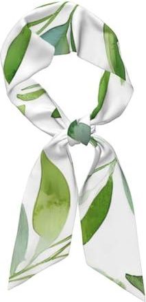 Generic &Eacute;charpe &agrave; motif feuille pour femme - &Eacute;charpe pour sac &agrave; main - Style aquarelle - Satin - Soie - Pour le sport, le yoga et le visage