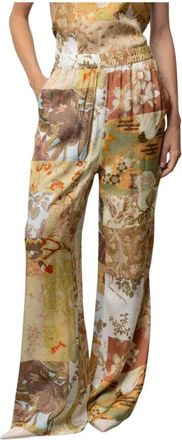 Kaos Kaos, Femme, Pantalons, Vert, Taille: 40 FR Wide Pantalons