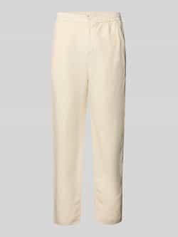 Lacoste Straight Leg Stoffhose aus Leinen-Mix