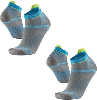 Sidas Lot de 2 Paires Chaussettes Run Feel Course &agrave; Pied, 3 bandes de grip anti-d&eacute;rapantes, Tricotage a&eacute;r&eacute;, Gestion des odeurs, Chaussettes Running Homme et