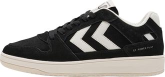 Hummel Unisex ST. Power Play Suede Sneaker, Black/White, 38 EU