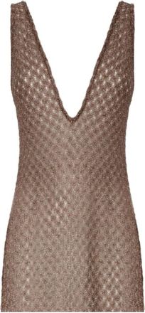 Missoni Femme, Pulls, Brun, Taille: 36 FR Robe &agrave; col en V