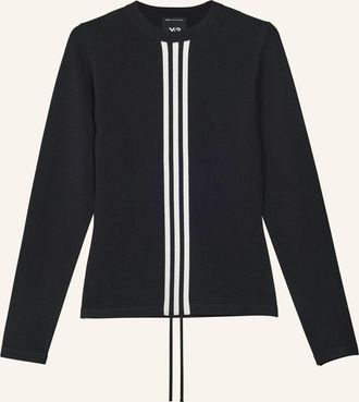 Yohji Yamamoto Y-3 3-Streifen Lang&auml;rmliges Shirt schwarz