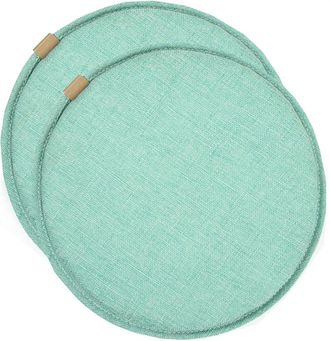 Generic Kissen f&uuml;r St&uuml;hle, 1/2/4er-Pack, runde Stuhlkissen mit B&auml;ndern, runde Hockerkissen, Sitzkissen f&uuml;r hohe Hocker, Stuhlpolster (Gr&uuml;n, 35 x 3 cm (2er-Pac