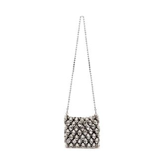 Self Portrait Crystal Chainmail Mini Bag - - Bags - Damen - Grau - ONE SIZE
