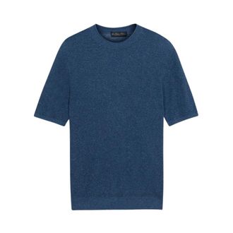 Brooks Brothers Baumwoll-Leinen Strick-T-Shirt - - Knitwear - Herren - Blau - S