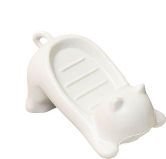 Generic Seifenschale, Seifenkiste Cartoon-Katzen-Tablettbeh&auml;lter f&uuml;r Seifenst&uuml;ck Wasserablauf-Seifenst&auml;nder Waschschwammhalter f&uuml;r Camping, Dusche, Reisen, Ba