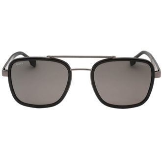 HUGO BOSS graue Sonnenbrille mit polarisierten Glasern in dunklem Rutheniumgrau