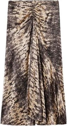 Isabel Marant Jupe Laren en satin de soie imprim&eacute;