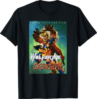 MARVEL X-Men Wolverine Versus Sabretooth Cool Poster T-Shirt