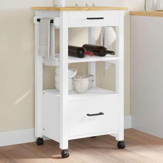 vidaXL Chariot de cuisine MONZA 48x40x90 cm bois massif de pin vidaXL90072