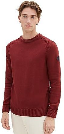 Tom Tailor 1038246 Sweater, 32220-burned Bordeaux Red, M Homme