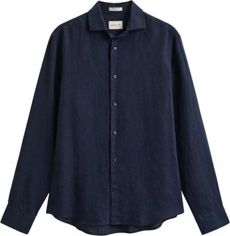 GANT Homme, Chemises, Bleu, Taille: 2XL Linen Shirt