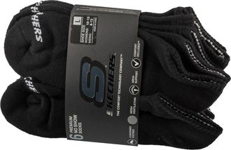 Skechers 6pk Unisex 1/2 Terry Crew Socks S118210-BLK, Unisex socks, Black, 41-46 EU