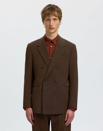 Selected Zweireihiger Blazer in der Farbe Demitasse-Braun