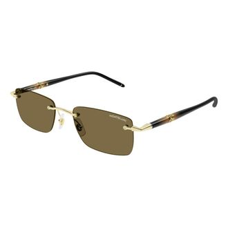 Montblanc Montblanc - Lunettes de soleil rectangulaires - Homme - Accessoires - Jaune - Taille: 54 MM