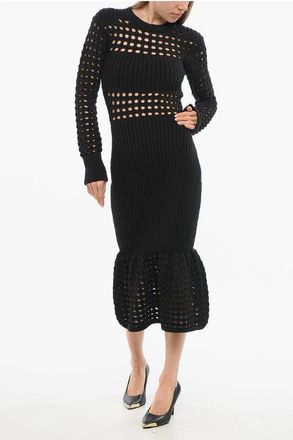 Alexander McQueen Openwork Knitted Trumpet Dress size M
