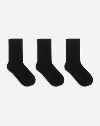 Arket Gerippte Baumwollsocken 3er-Pack -Schwarz