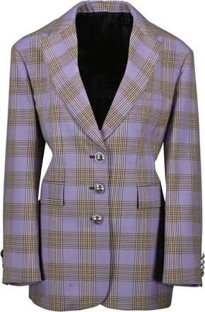 Paco Rabanne Femme, Vestes, Multicolore, Taille: 38 FR Blazer Oversize &agrave; Carreaux