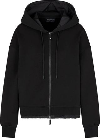 Emporio Armani Femme, Sweatshirts et sweats &agrave; capuche, Noir, Taille: 40 FR Veste Blouson en Coton