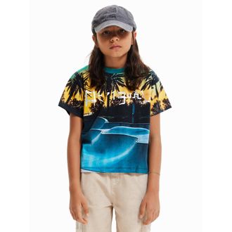 Desigual T-Shirt 23SBTK15 Dunkelblau Regular Fit