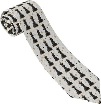 Generic Cravate Pour Homme &Eacute;checs &Eacute;l&eacute;gants Imprim&eacute;s En Noir Tendance Cravates Classique Cravates Homme Pour Mariage F&ecirc;te Affaires