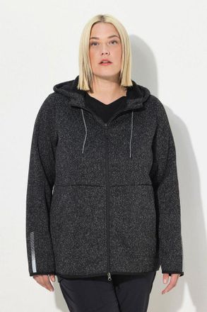 Ulla Popken Sweatjacke Strickfleece-Jacke Teddyfleece 2-Wege-Zipper