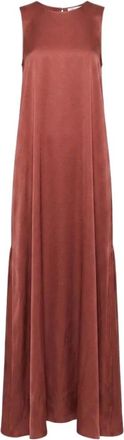 PESERICO Femme, Robes, Rouge, Taille: 38 FR Viscose Satin Long Dress