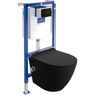 Villeroy & Boch Villeroy&boch - villeroy&boch wc Set mit Vorwandelement, Wand-WC und Sp&uuml;lknopf