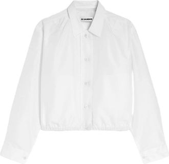 Jil Sander Femme, Blouses et Chemises, Blanc, Taille: 38 FR Cropped Blouson Jacket