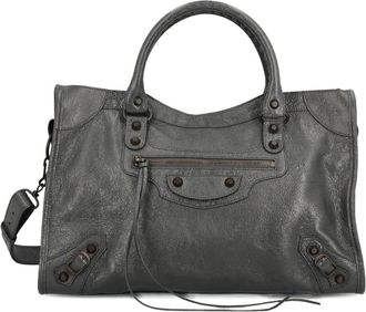 Balenciaga sac cabas Le City médium en peau dagneau - Gris