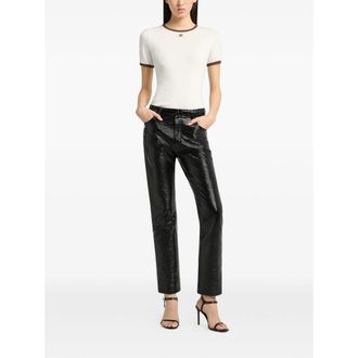 Courr&egrave;ges Contrast-Trim Cotton T-Shirt - White