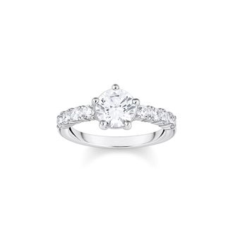 Thomas Sabo Thomas Sabo Solitaire avec un grand zircon et de petites pierres argent bianco TR2440-051-14-48