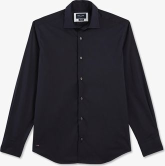 Eden Park Chemise Bleu Fonc&eacute; Regular En Popeline Stretch Old Ref Pp