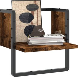 Generic Schweberegal Regal mit Stange, Wandregal, H&auml;ngeregal mit viel Stauraum, Wandboard, B&uuml;cherregal f&uuml;r Wohnzimmer/Badezimmer(Grau Sonoma 30x25x30 cm) (30 