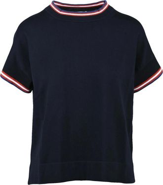 Alpha Studio Femme, Pulls, Bleu, Taille: 44 FR Magliettina Girocollo