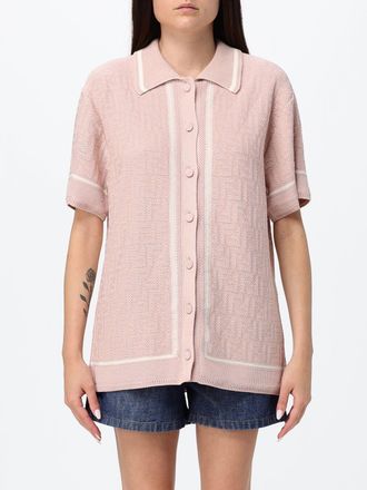 Fendi Strick-Poloshirt aus Baumwolle mit durchgehendem FF-Monogramm