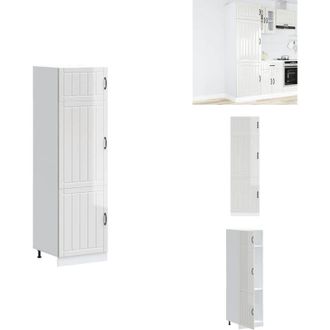 vidaXL Armoire de cuisine Lucca blanc brillant bois dingénierie - Armoire De Cuisine - Armoires De Cuisine - Armoire De Cuisine Haute - Armoire De Cuisine